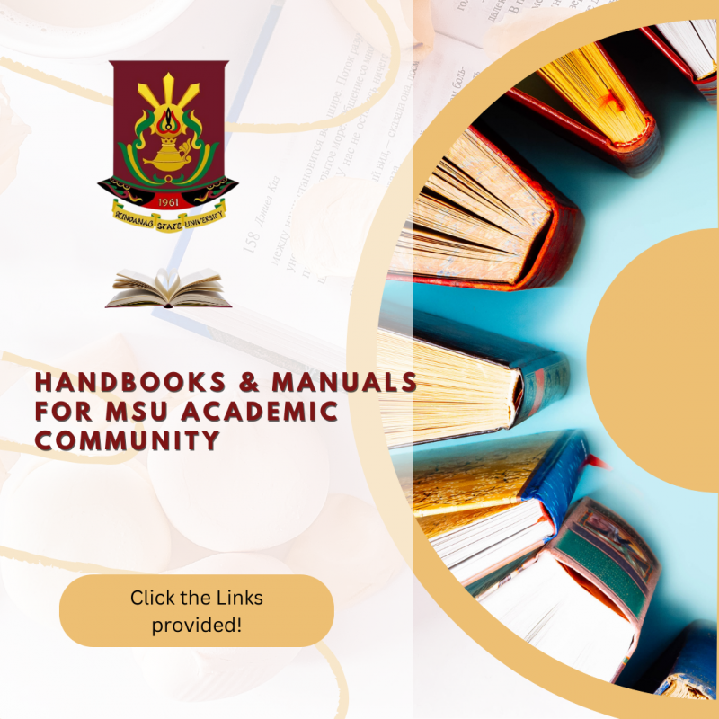 Handbooks & Manuals for MSU Academic Community - MSU Main Campus - Marawi City