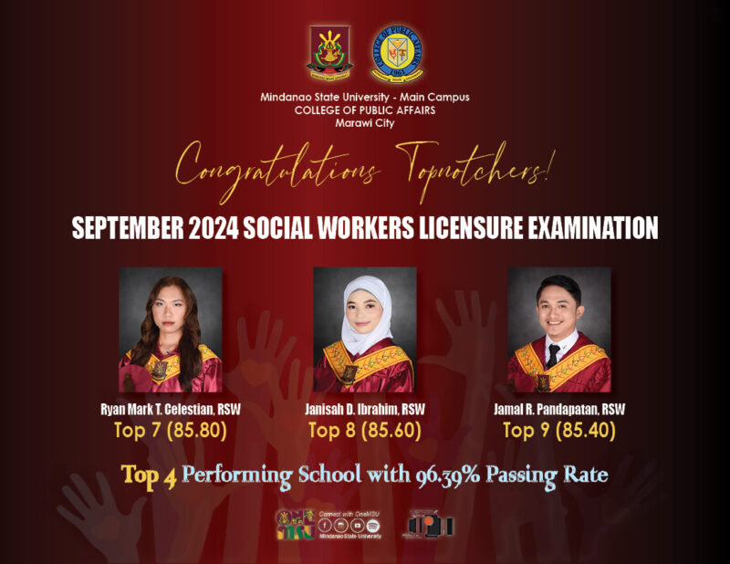 MSU-Main Campus Tops the 2024 SWLE with 96.39% - MSU Main Campus - Marawi City