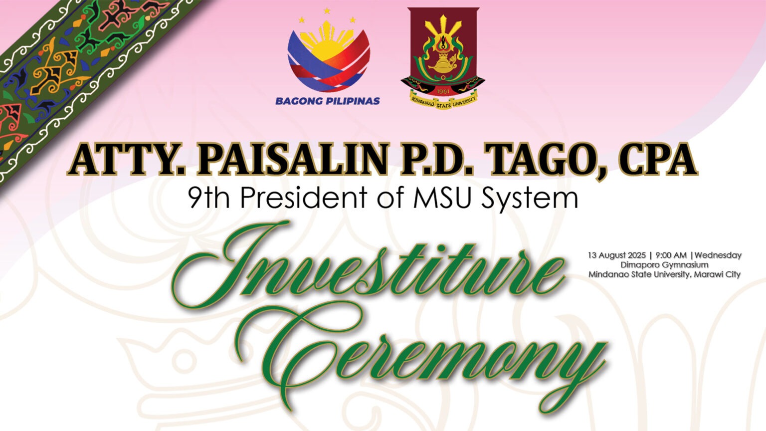 Investiture Ceremony - MSU Main Campus - Marawi City